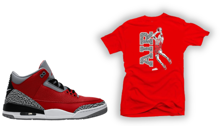 Shirts to match Jordan 3 Red Cement – Snelos - Sneaker Lover Store